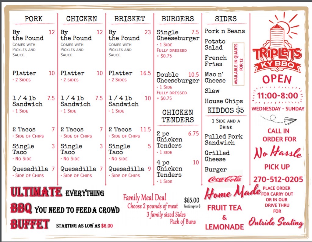 Authentic Regional BBQ | Triplets BBQ | Cadiz, Kentucky